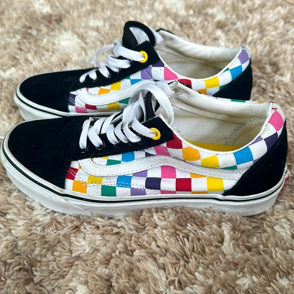 Vans | Shoes | Vans Old Skool Rainbow Checkerboard Shoe Mens Womens ...